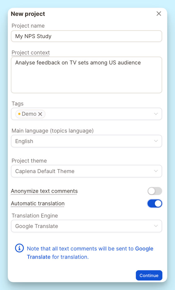 Project Settings Overview